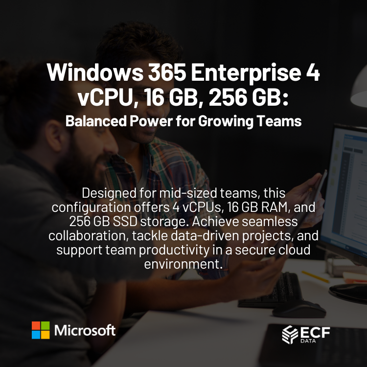 Windows 365 Enterprise – 4 vCPU, 16 GB RAM, 256 GB Storage – ECF Cloud ...